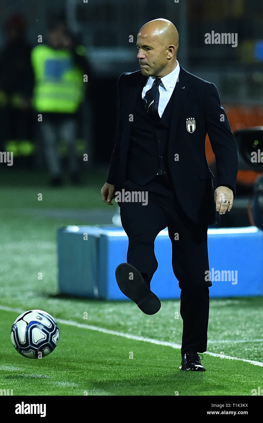 Rome, Italy. 26th Mar, 2019. Head coach Italy Luigi di Biagio Football ...