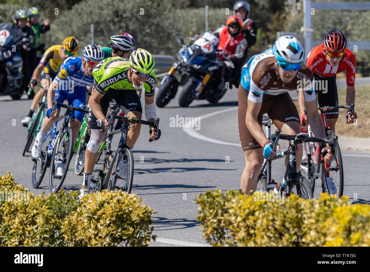 Volta Road Cycling in Catalonia, Spain. 27th March, 2019. Competitors ...
