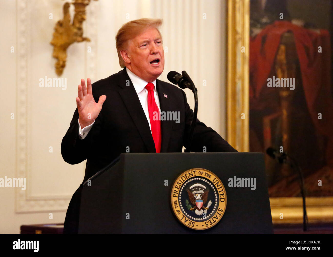 United States President Donald J. Trump speaks during a Medal of Honor ...