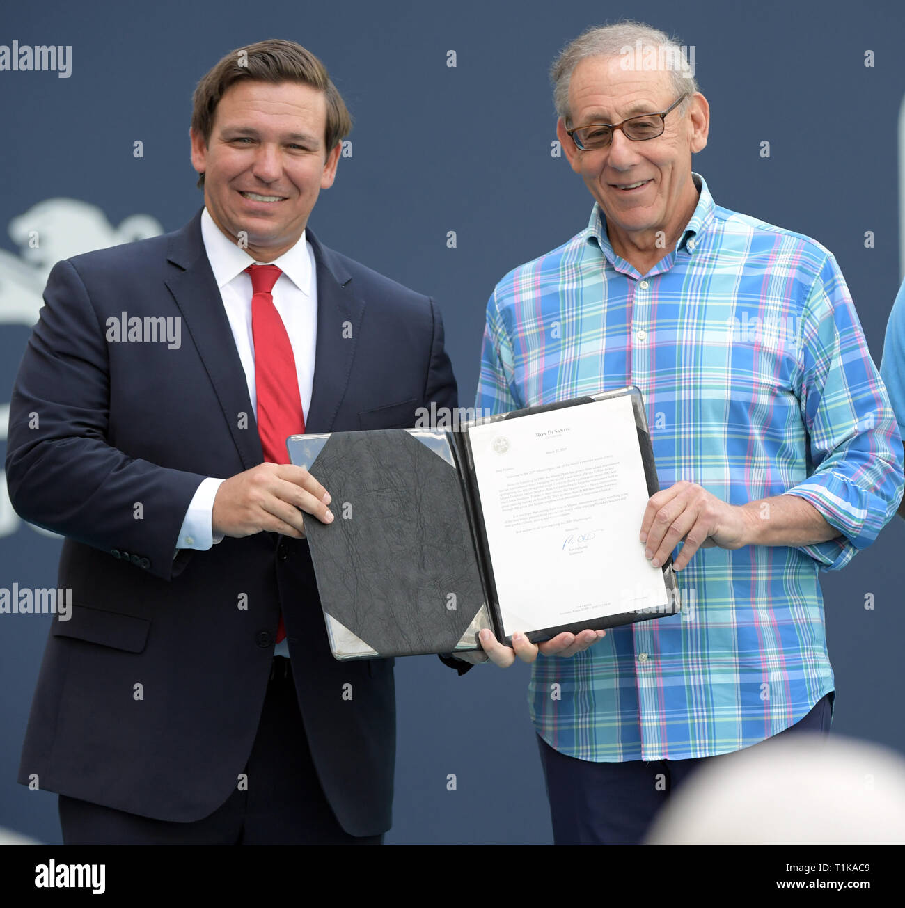 MIAMI GARDENS, FLORIDA - MARCH 27: Governor of Florida Ron DeSantis ...