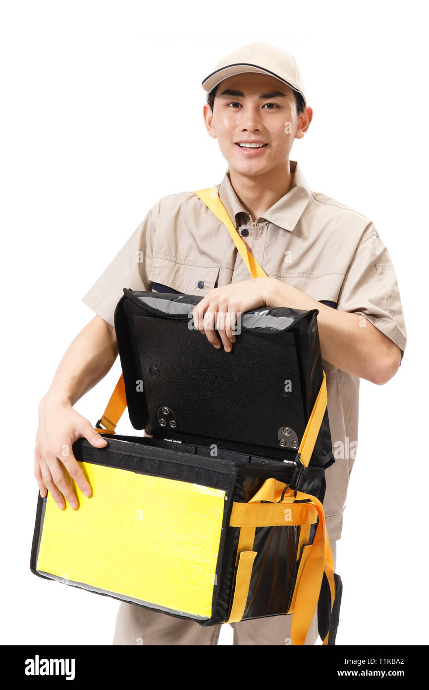 Young Courier at work Stock Photo - Alamy