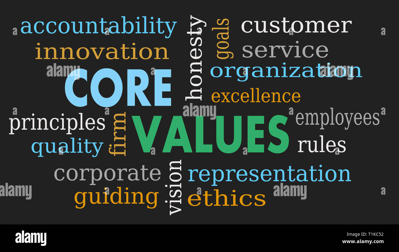 Core values word cloud concept hi-res stock photography and images - Alamy