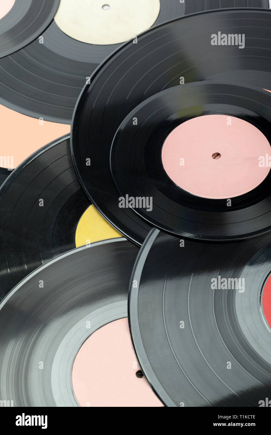 Vinyl discs isolated on white Stock Photo - Alamy