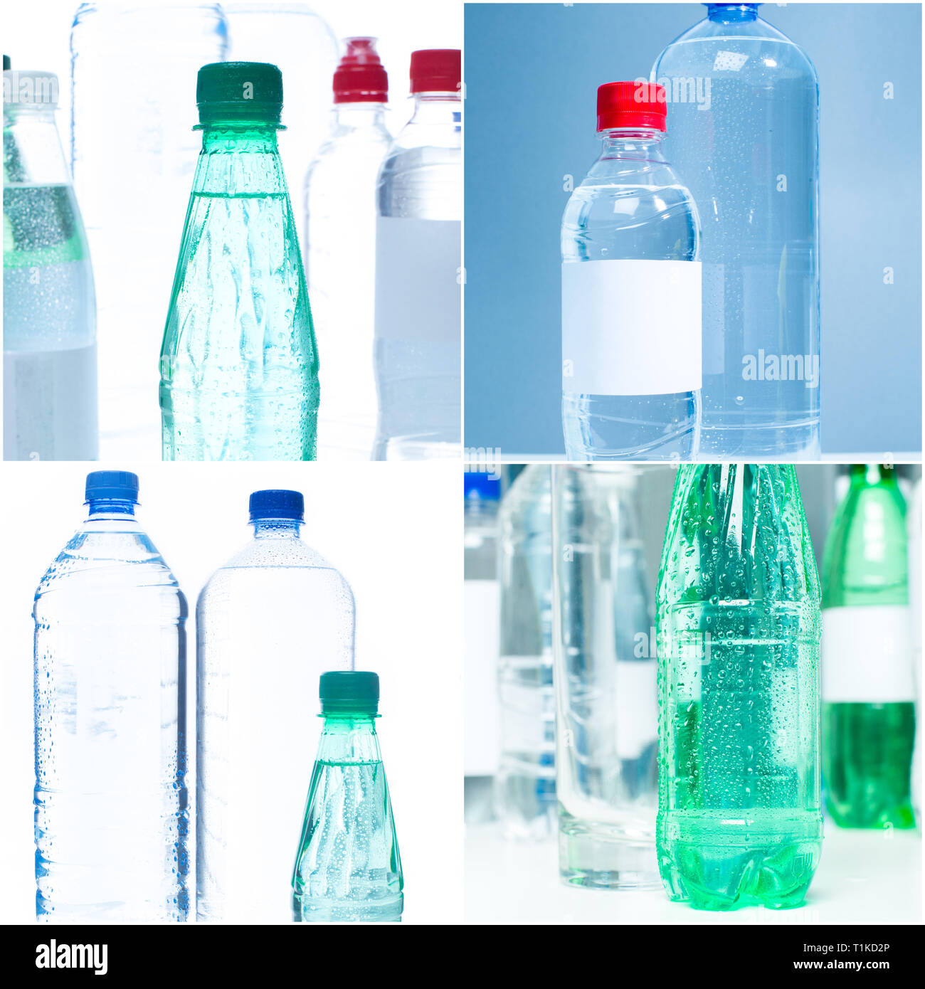 Collage of water bottles Stock Photo - Alamy