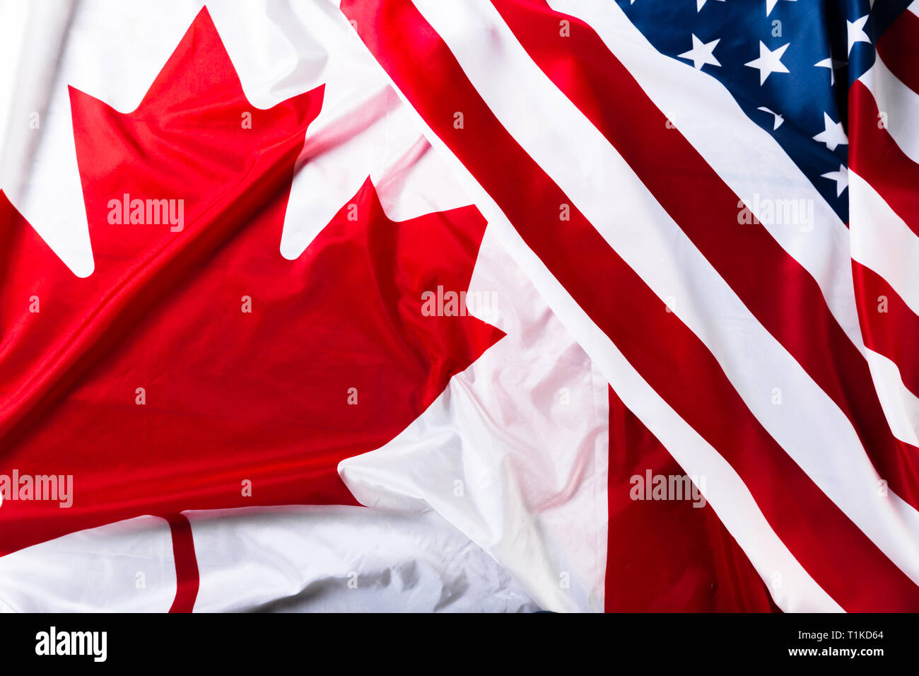 American and Canadian flags together Stock Photo - Alamy