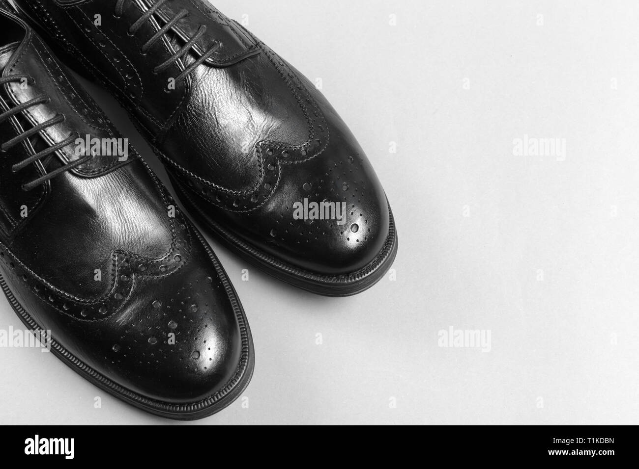 Men shoes in brown Black and White Stock Photos & Images - Alamy