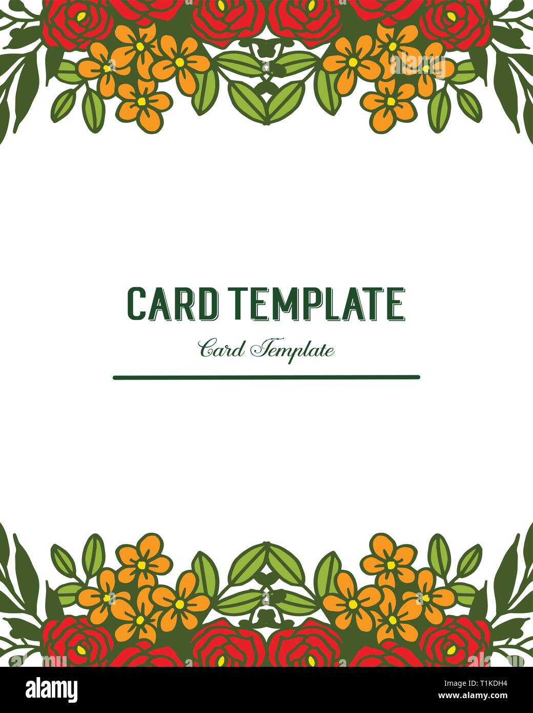 Vector illustration decorative of card template with colorful flower ...