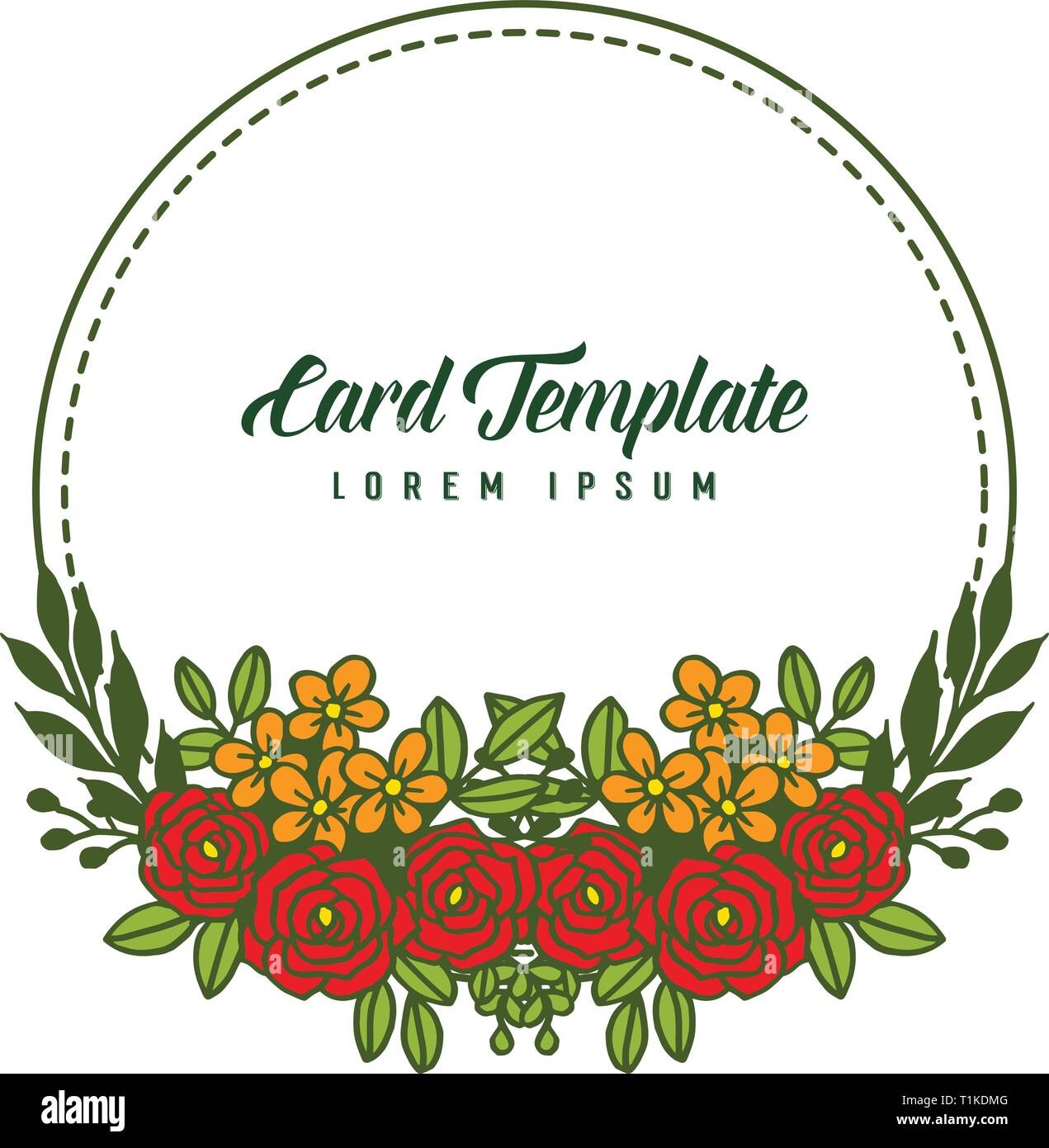 Vector illustration design card template with ornate of colorful flower ...