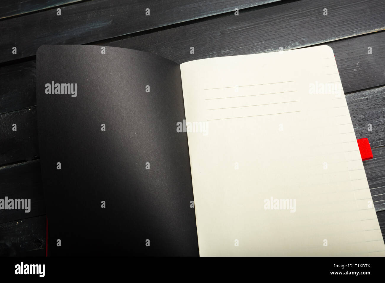 Blank open notebook Stock Photo - Alamy