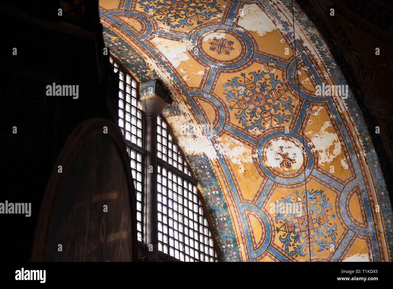 Mosaic in the old church of Hagia Sophia (also called Holy Wisdom ...