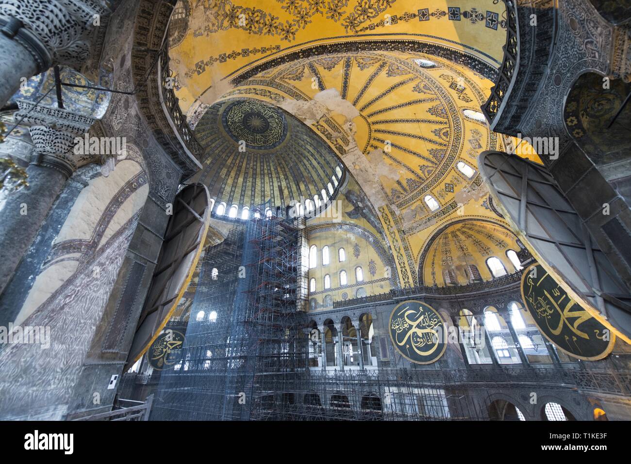 Ceiling of Hagia Sophia (also called Holy Wisdom, Sancta Sophia, Sancta ...