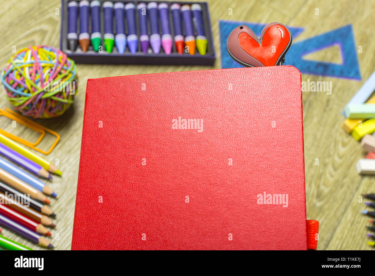 various colorful drawing tools. Mock up Stock Photo - Alamy
