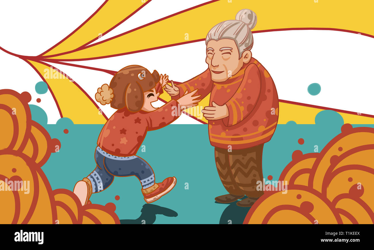 Two generations of illustration Stock Photo - Alamy