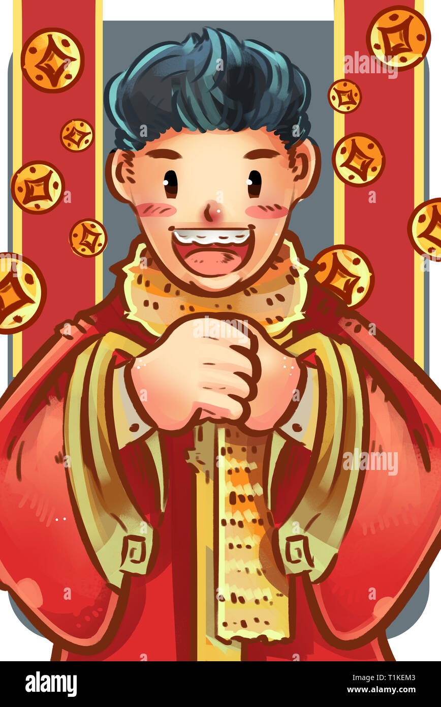 The Spring Festival greetings illustrations Stock Photo - Alamy