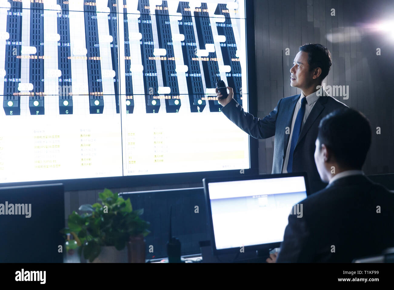 Business people in the control room Stock Photo - Alamy