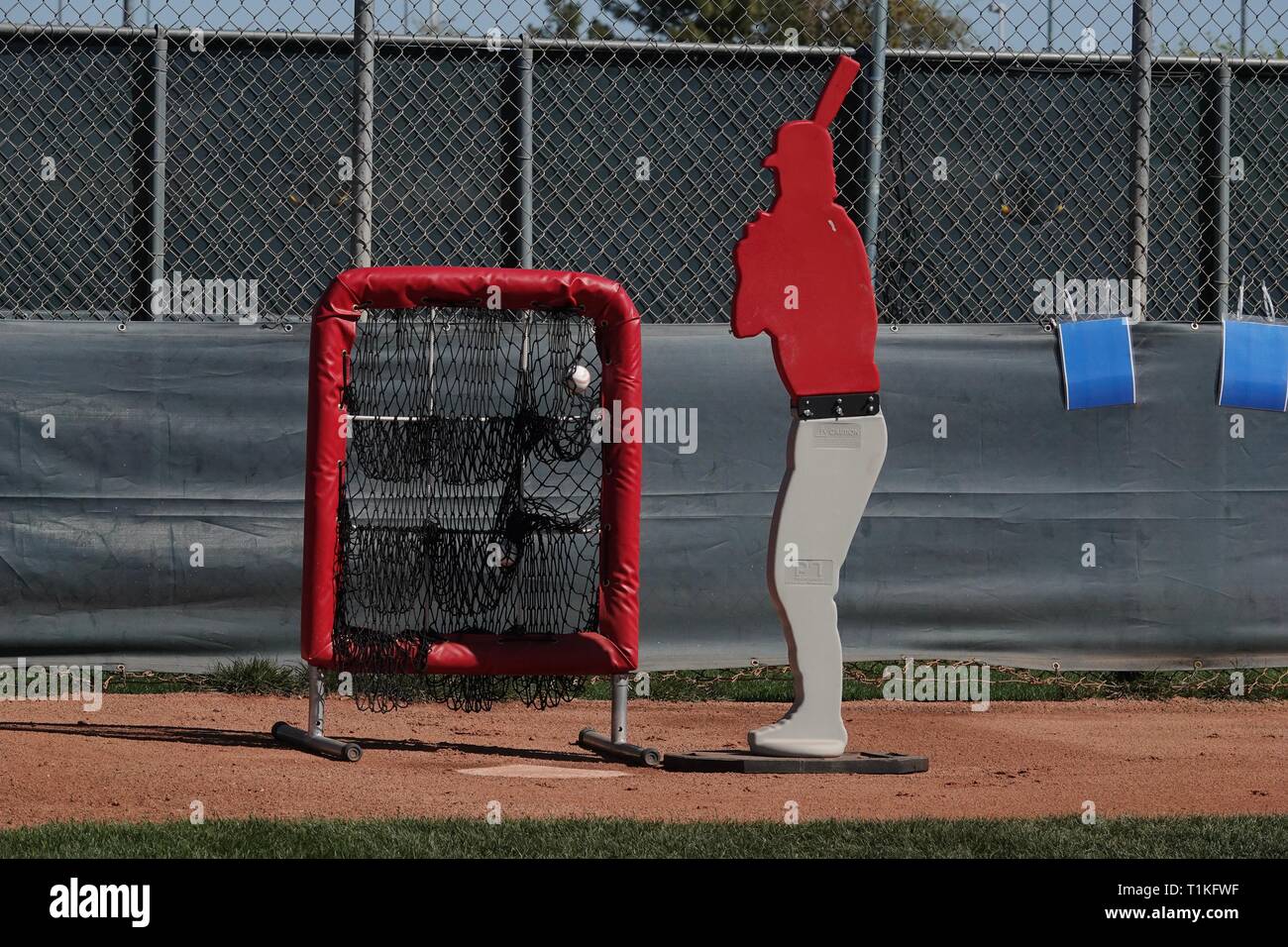 A cutout of a batter standing at home plate for pitchers to use while ...