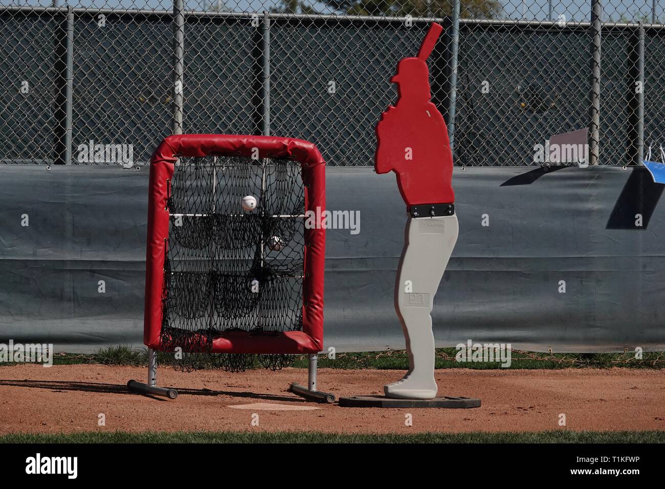 A cutout of a batter standing at home plate for pitchers to use while ...