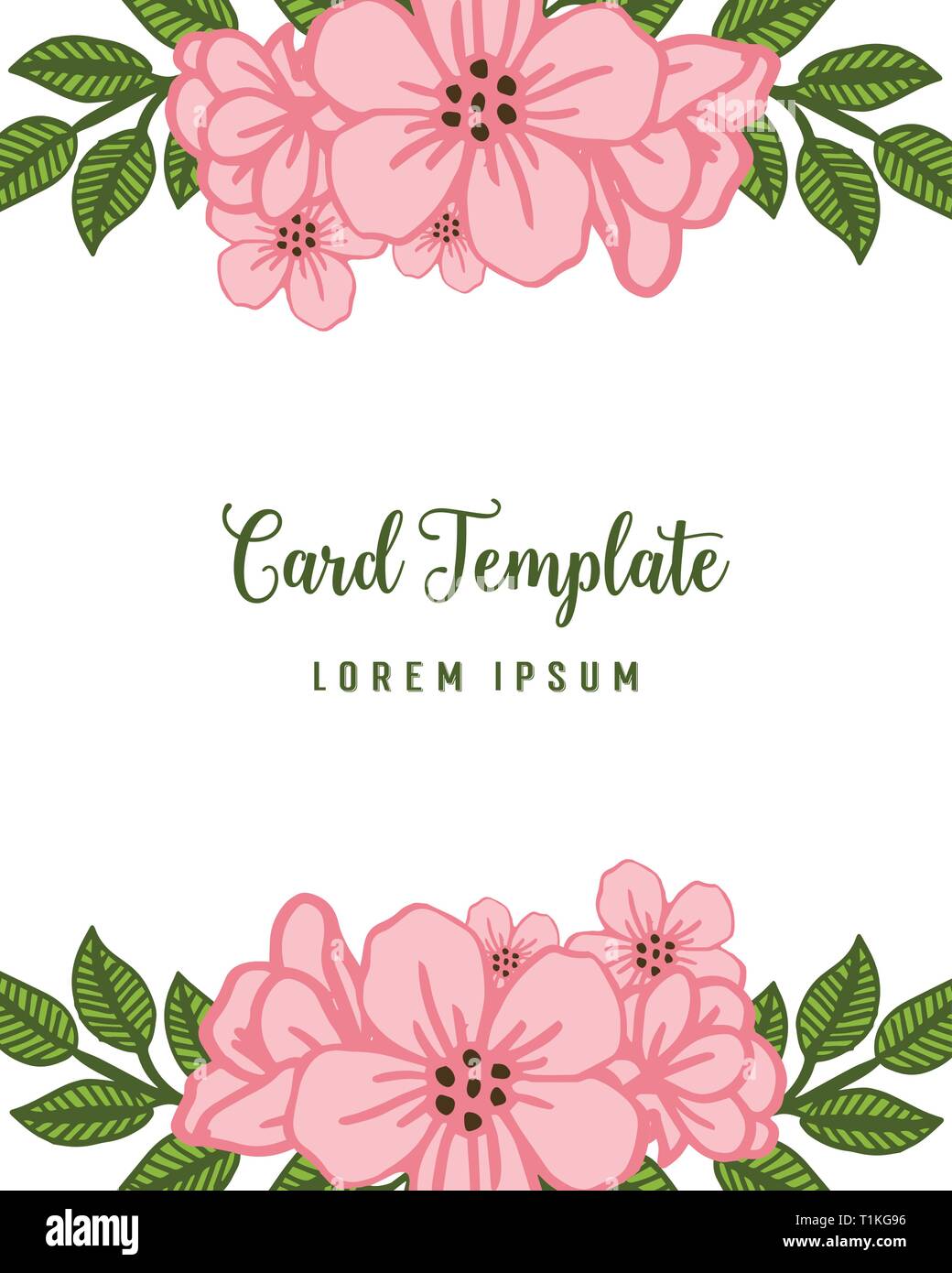 Vector illustration decorative of card template with beautiful flower ...