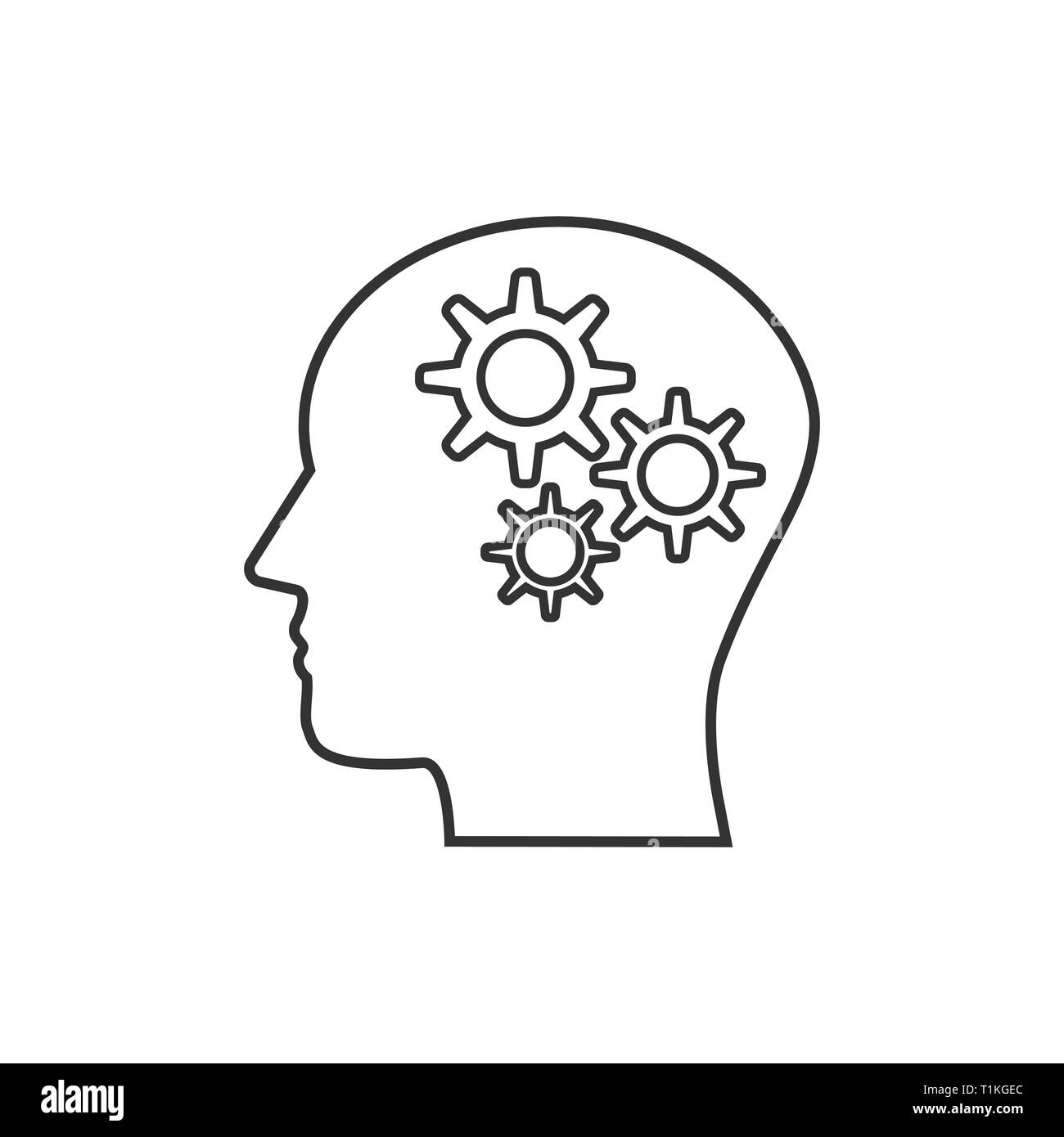 People gear outline Black and White Stock Photos & Images - Alamy