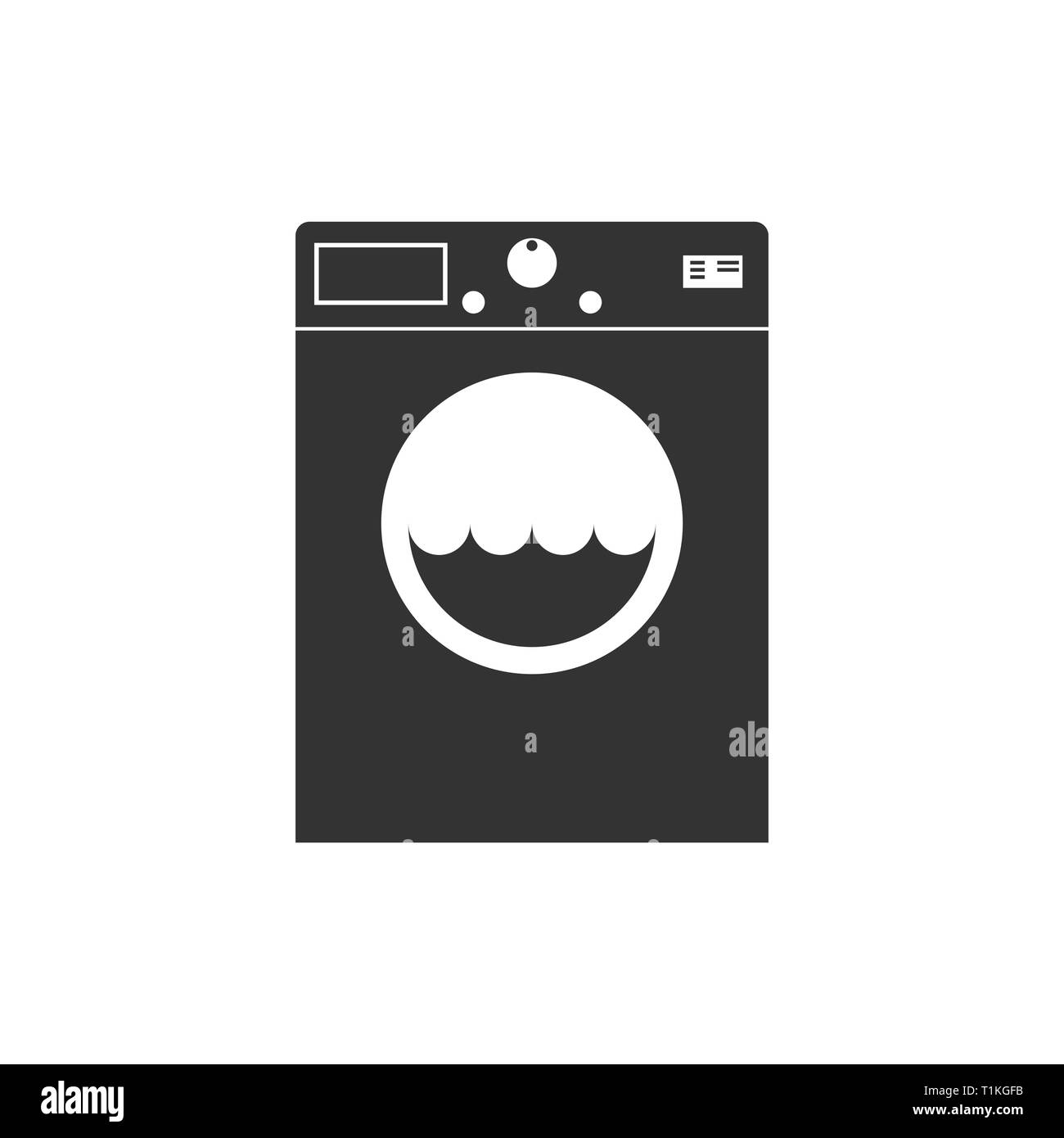 Vector illustration, flat design. Washing machine icon Stock Vector ...