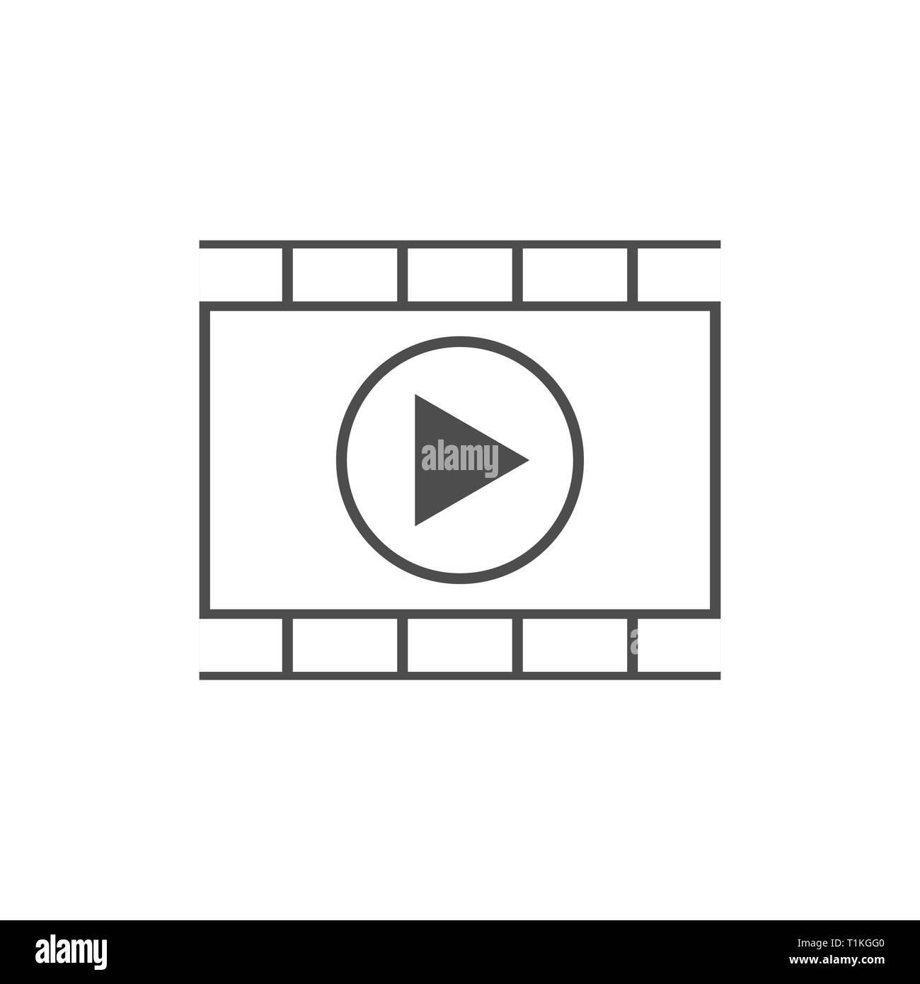 Vector illustration, flat design. Video player icon Stock Vector Image ...