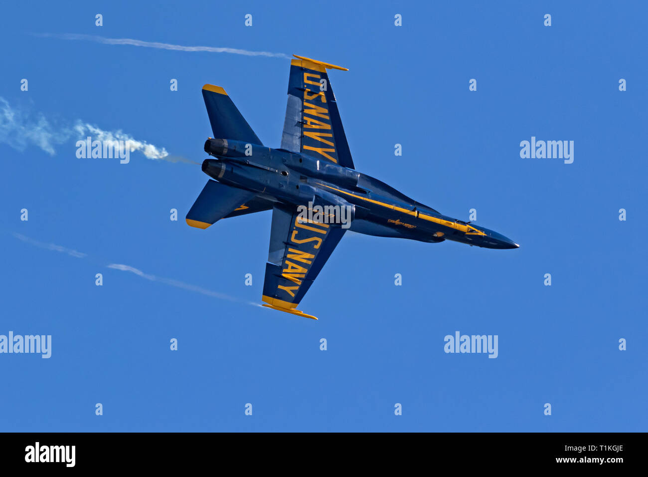 Airplane Blue Angels F-18 Hornet jet fighter Stock Photo - Alamy