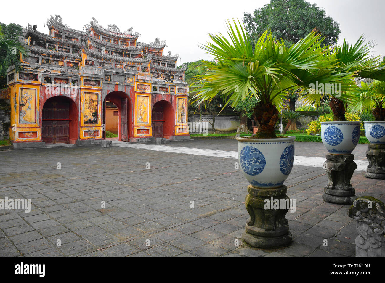 The gate to the Hung To Mieu Temple in the Imperial City, Hue, Vietnam ...
