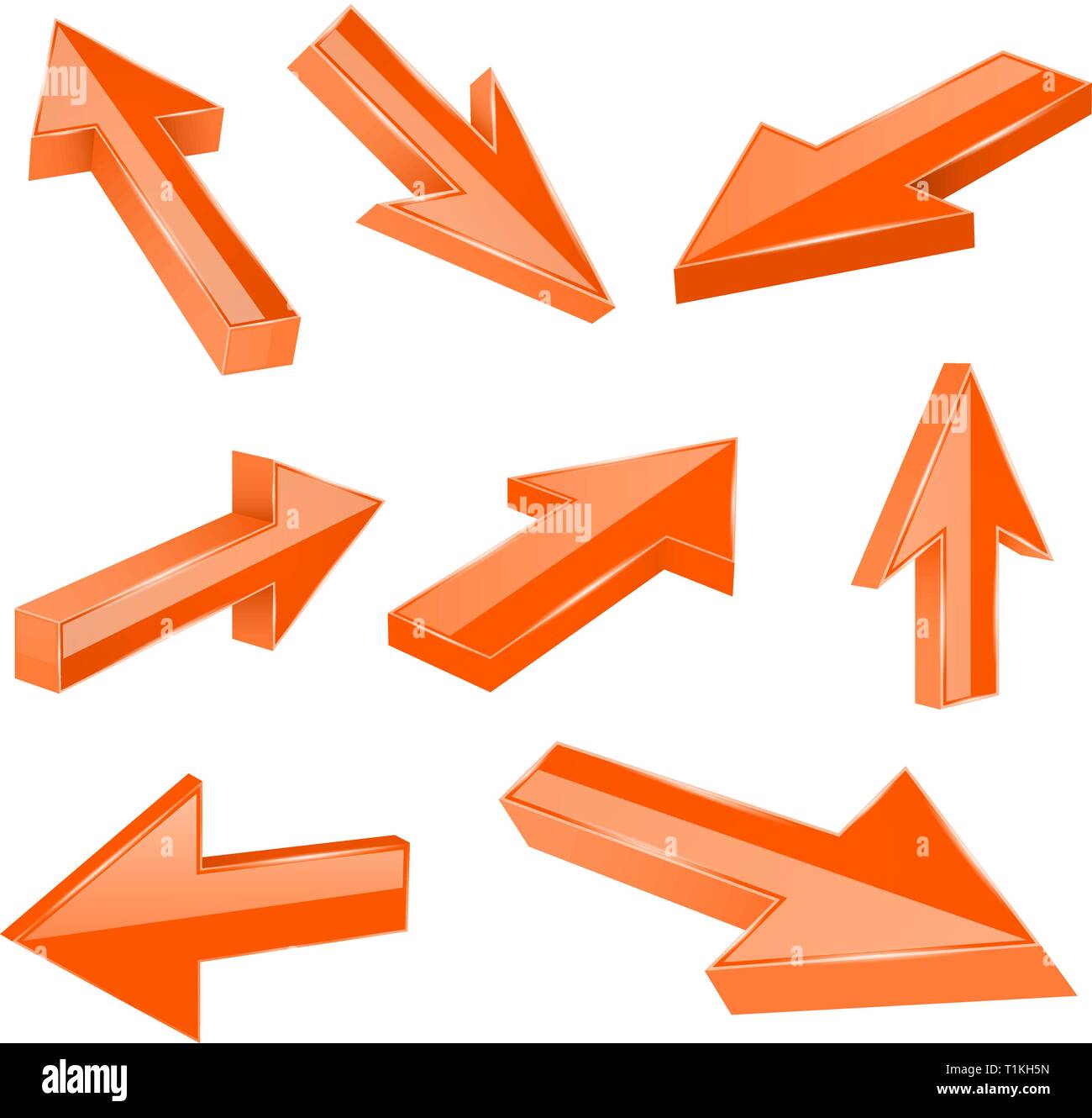 Orange straight 3d arrows Stock Vector Image & Art - Alamy