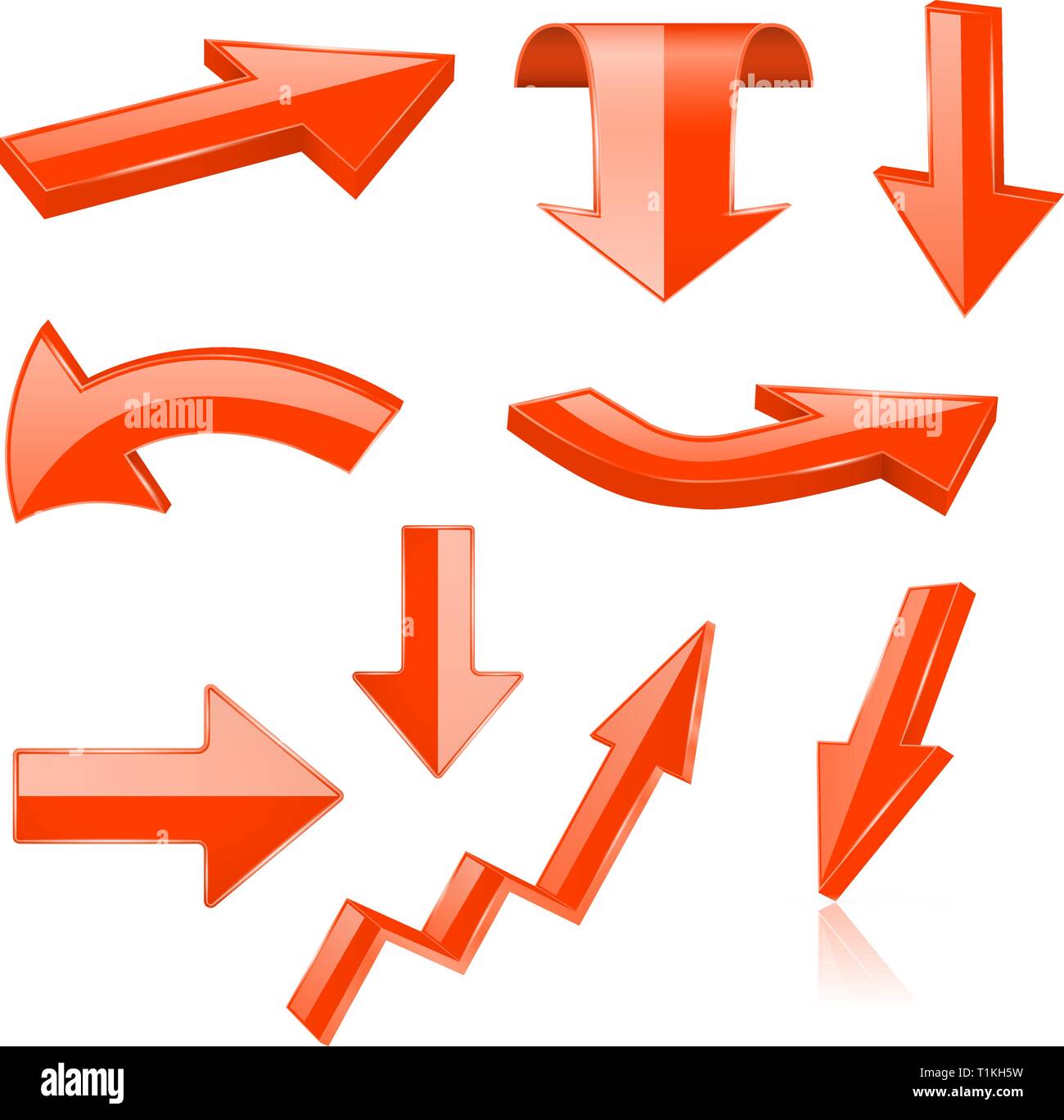 3d arrows. Orange signs and symbols Stock Vector Image & Art - Alamy