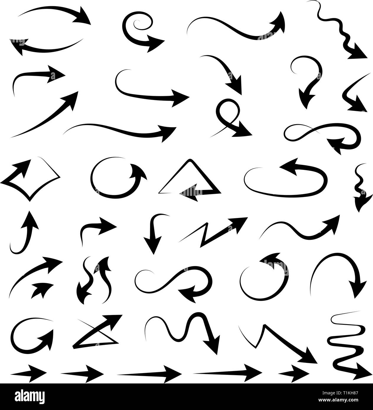 Arrows. Hand drawn black signs Stock Vector Image & Art - Alamy