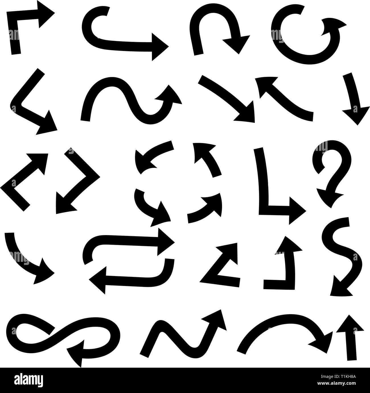 Black Bold Arrows Set Of Symbols Stock Vector Image And Art Alamy