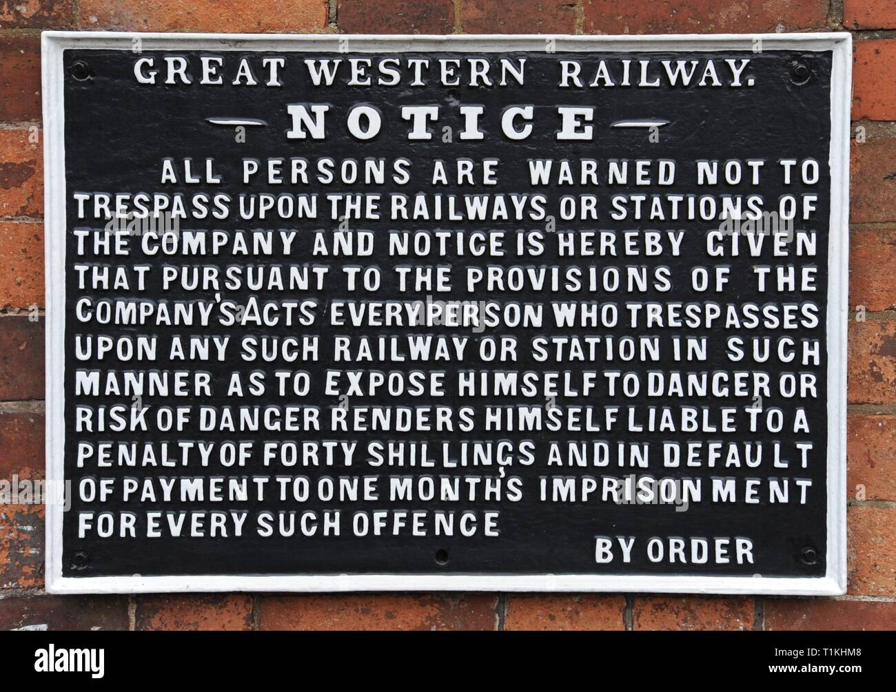 Old railway warning notice hi-res stock photography and images - Alamy