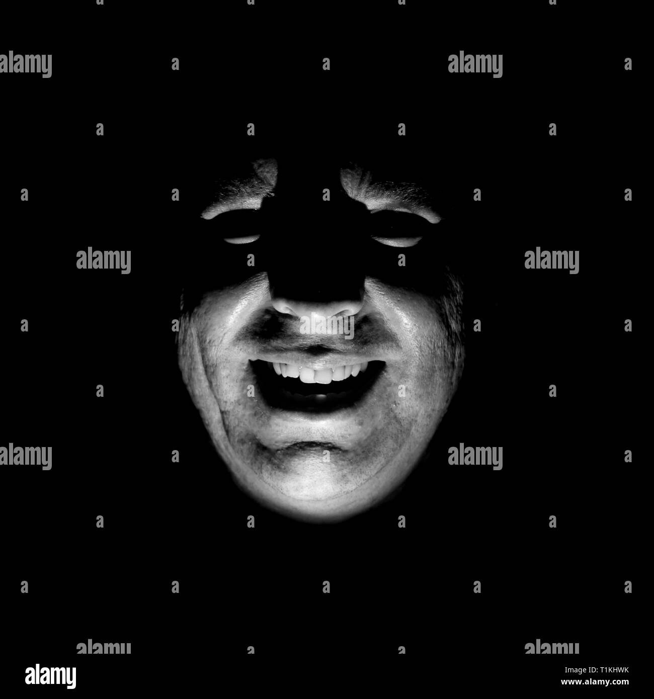 Creepy White Face Smile