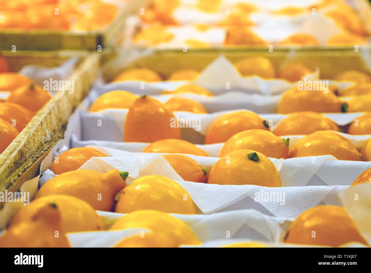 Fresh lemons in . Fresh vegetables for the restaurant. Vegetables for ...