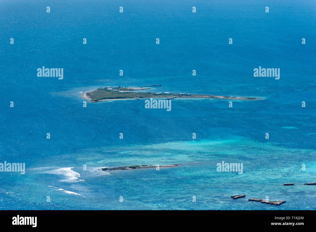 Beacon island in the Houtman Abrolhos before the island was ...