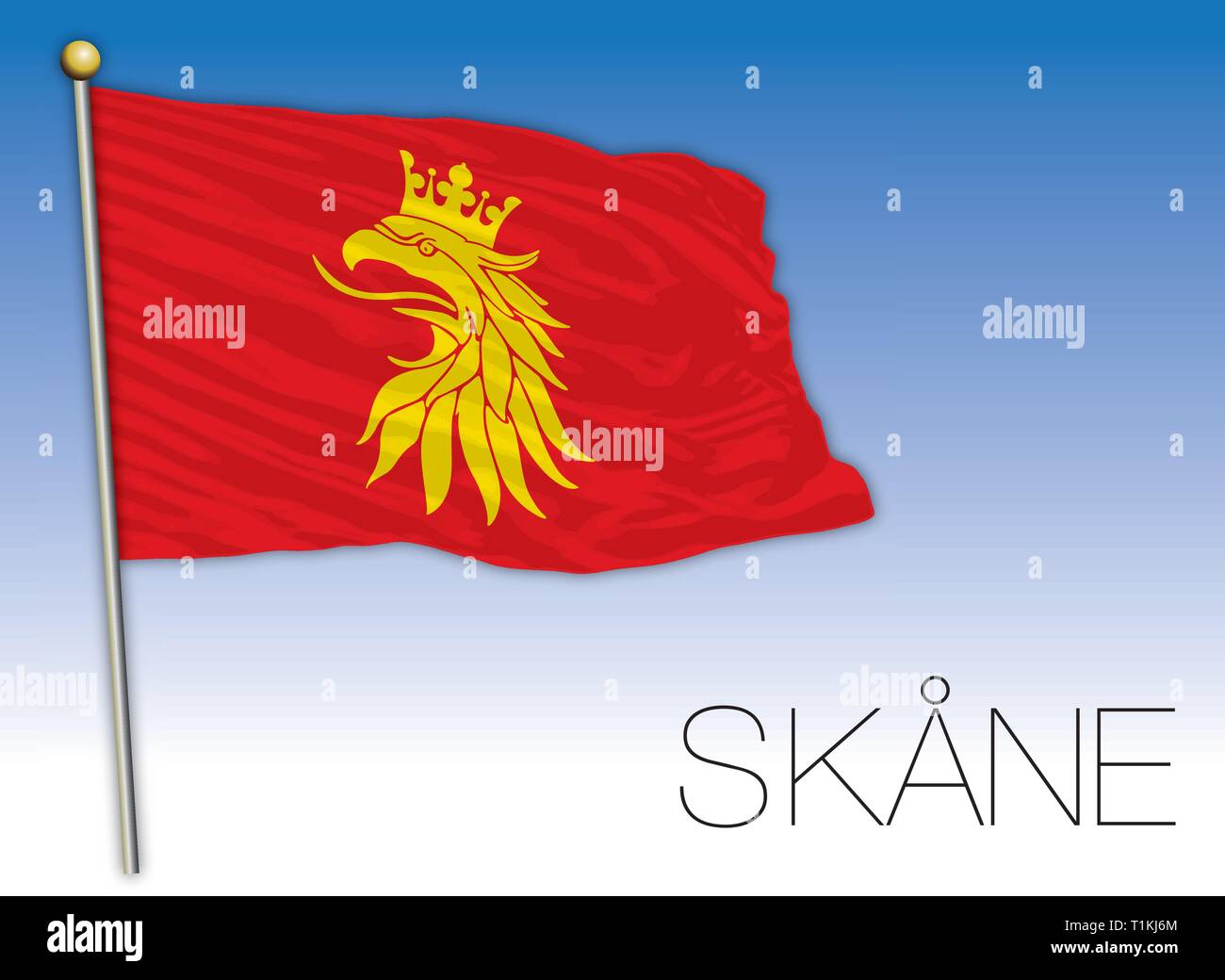 Scania regional flag, Sweden, vector illustration Stock Vector Image ...