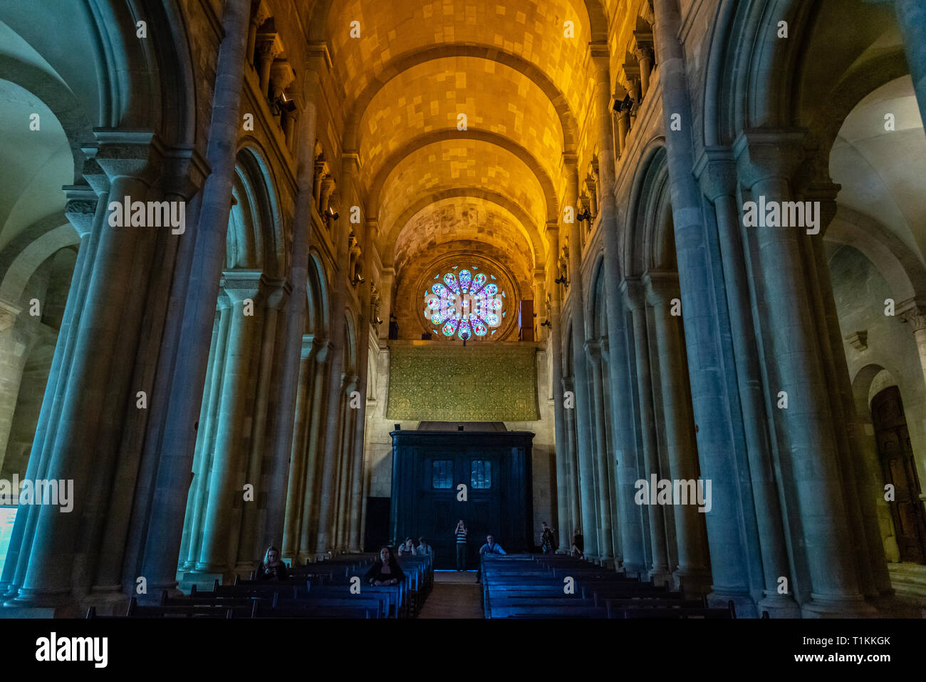 Nave of the gothic cathedral of lisboa hi-res stock photography and ...