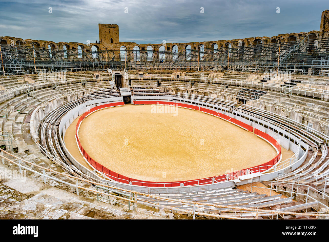 Arena and roman amphitheatre in Arles, France in a beautiful summer day ...