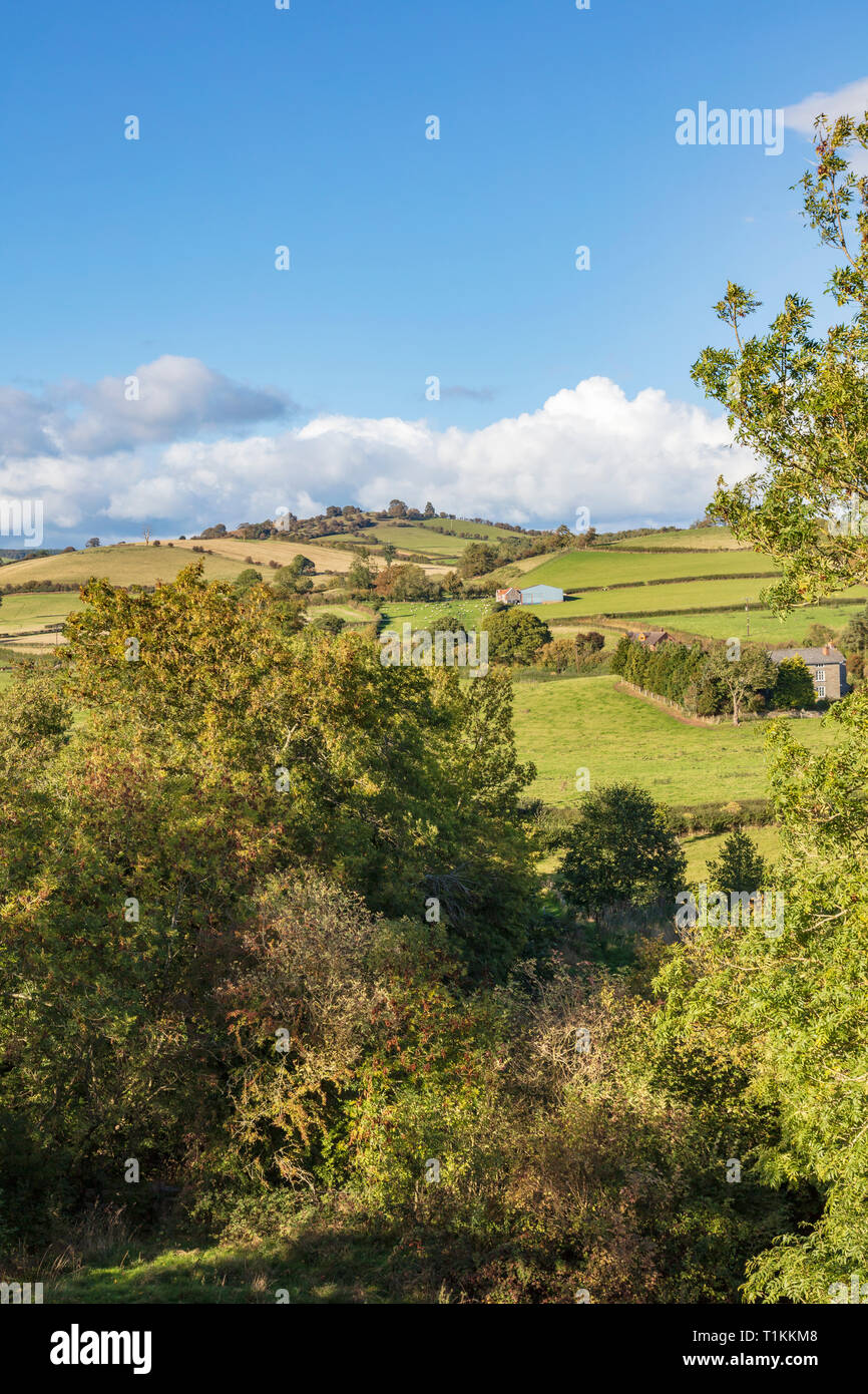 Views of the countryside around the pretty village of Clun, Shropshire ...