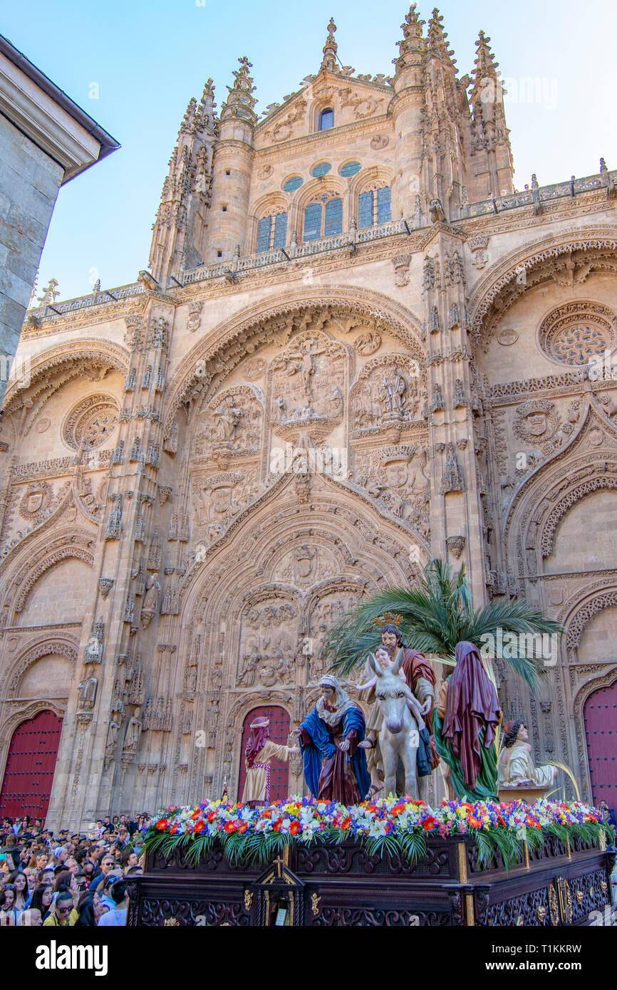 Salamanca; Spain - April 2017: Traditional Spanish Holy Week procession ...