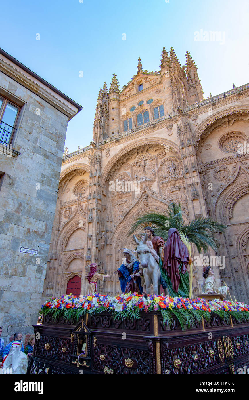 Salamanca; Spain - April 2017: Traditional Spanish Holy Week procession ...