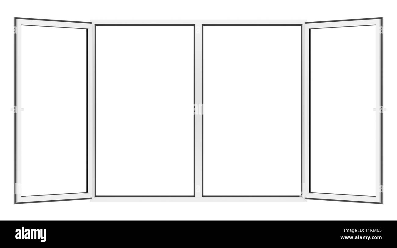 open window isolated on white background. 3d illustration Stock Photo ...
