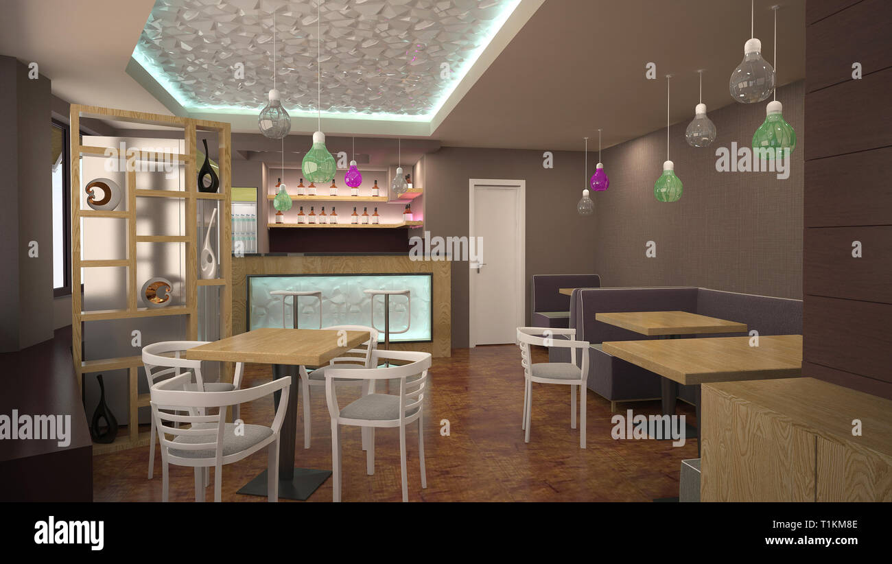 3d rendering of a pub / bar Stock Photo - Alamy