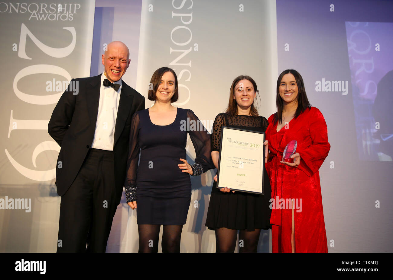 Winners of Education and Learning Sponsorship on stage during the UK ...