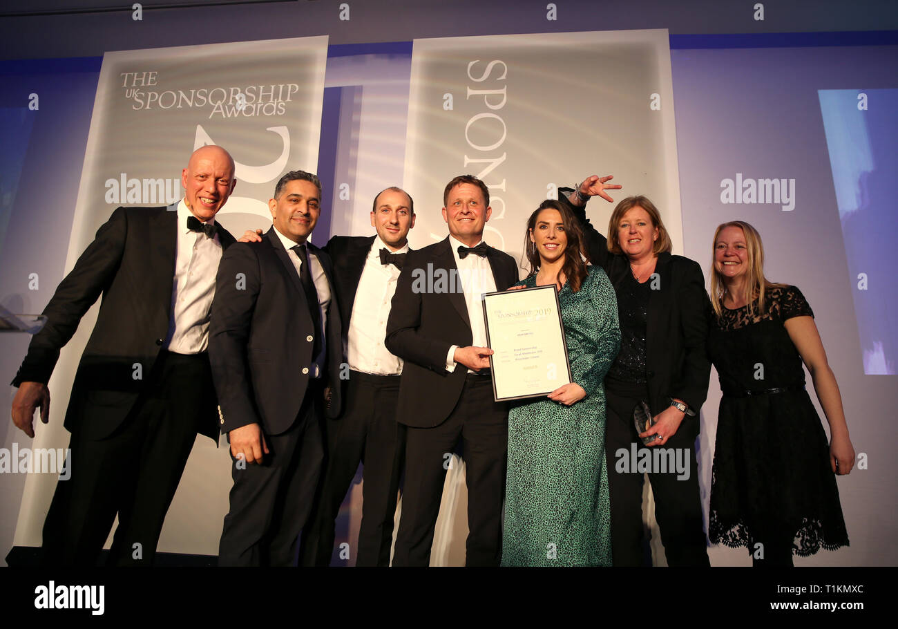 Winners of brand Sponsorship on stage during the UK Sponsorship Awards ...