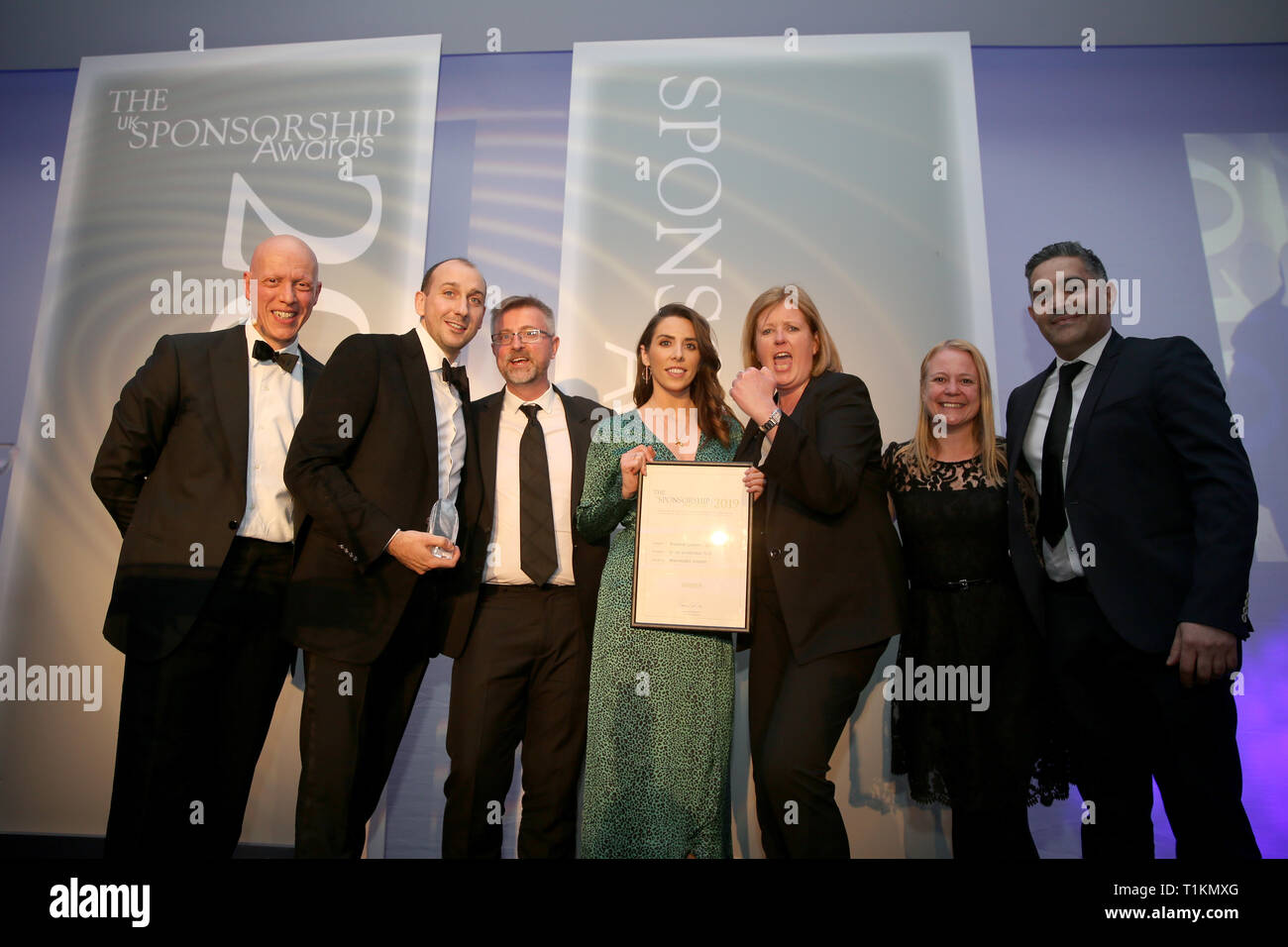 Winners of Branded Content - sports on stage during the UK Sponsorship ...