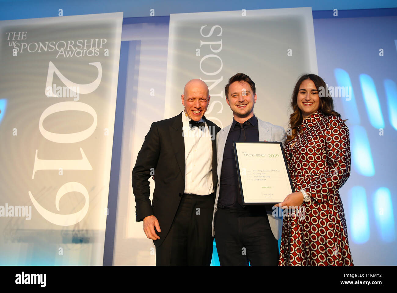 Winners of Sponsorship Innovation of the Year on stage during the UK ...