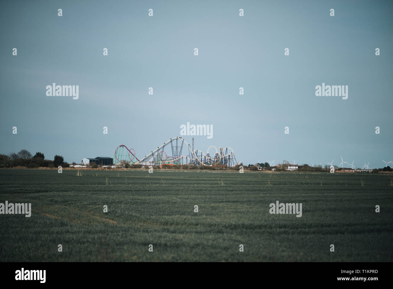 Rollercoaster at Ingoldmells Fantasy Island resort Stock Photo - Alamy
