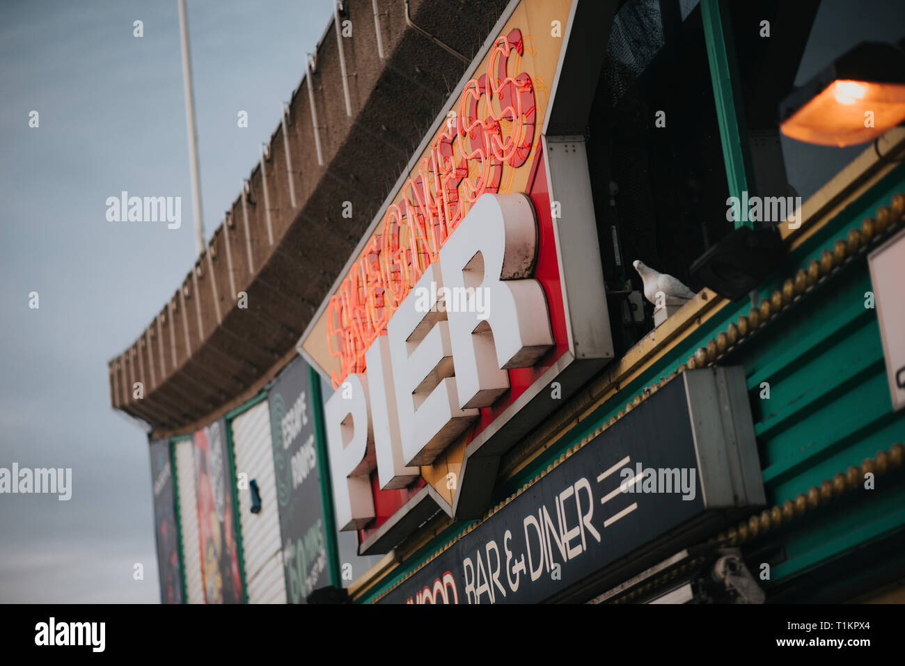Skegness pier sign hi-res stock photography and images - Alamy