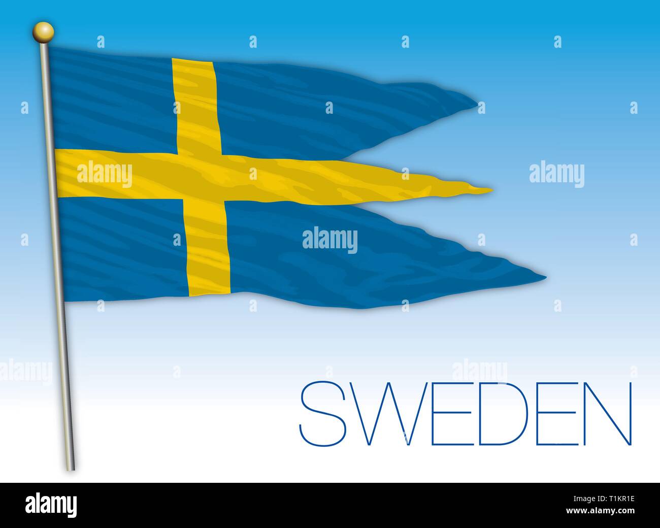 Sweden military flag, Sweden, vector illustration Stock Vector Image ...